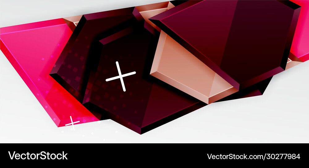 Metal glossy shiny geometric shapes with 3d effect