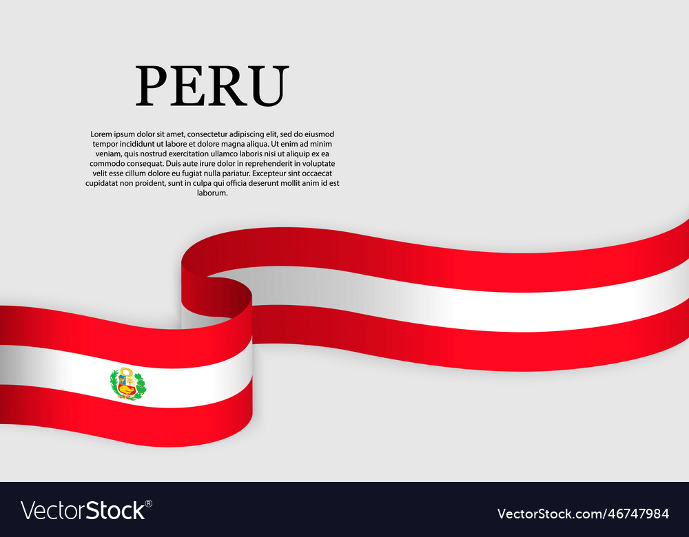 Ribbon flag of peru Royalty Free Vector Image - VectorStock