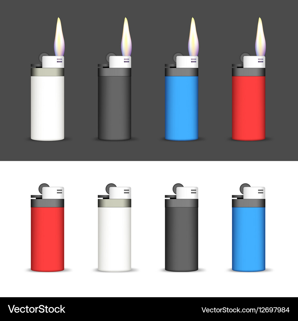 Set of lighters Royalty Free Vector Image - VectorStock