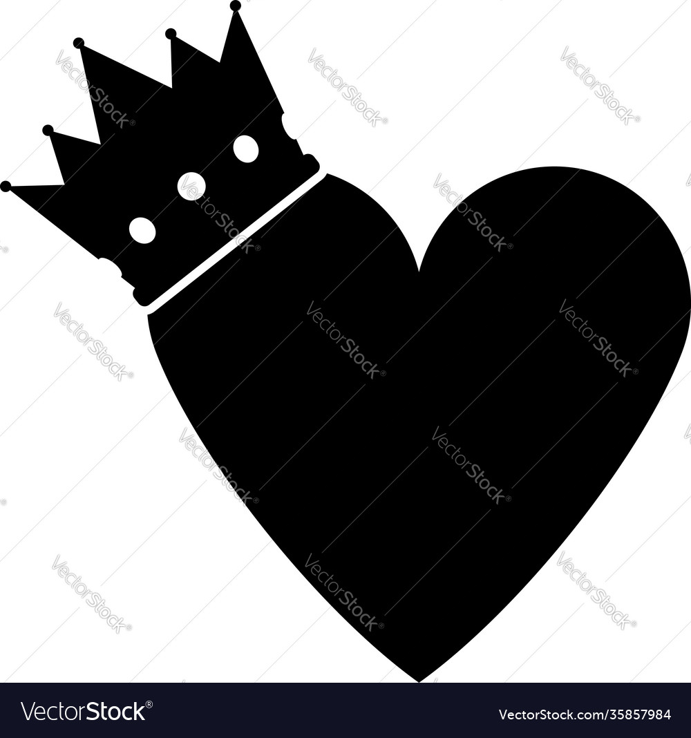 Valentine heart crown icon Royalty Free Vector Image Valentine heart crown icon Royalty Free Vector Image