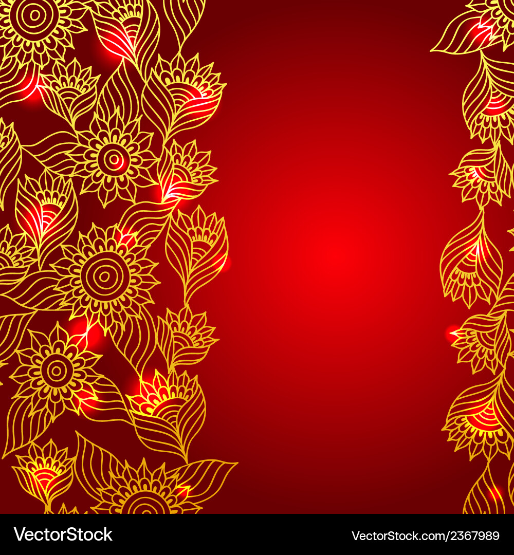 Floral red elegant lace ornament template Vector Image