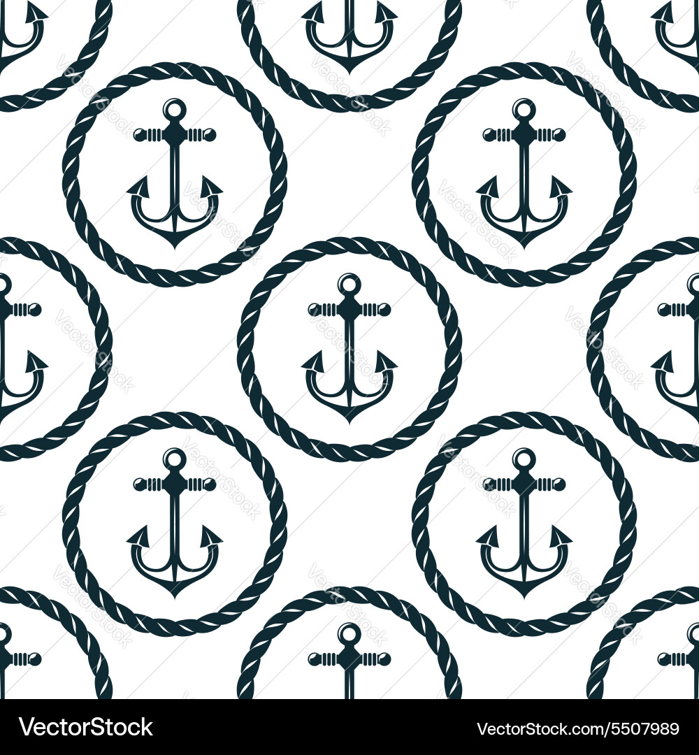 Seamless pattern of marine anchors Royalty Free Vector Image