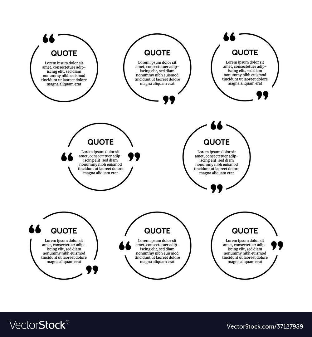 Set quote box frames Royalty Free Vector Image