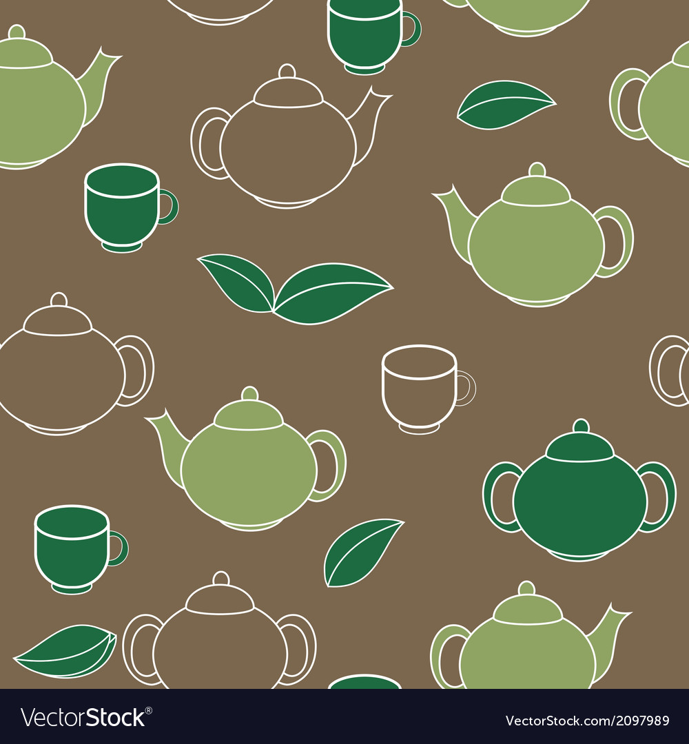 Tea seamless pattern background Royalty Free Vector Image