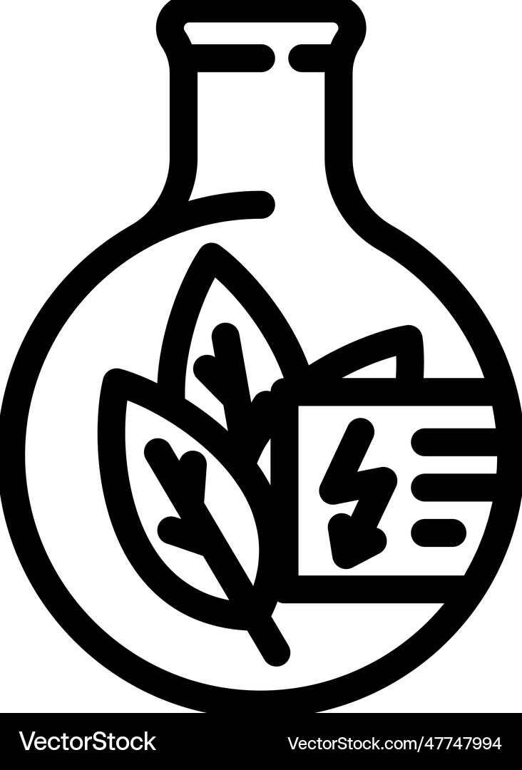Biomass energy environmental line icon Royalty Free Vector
