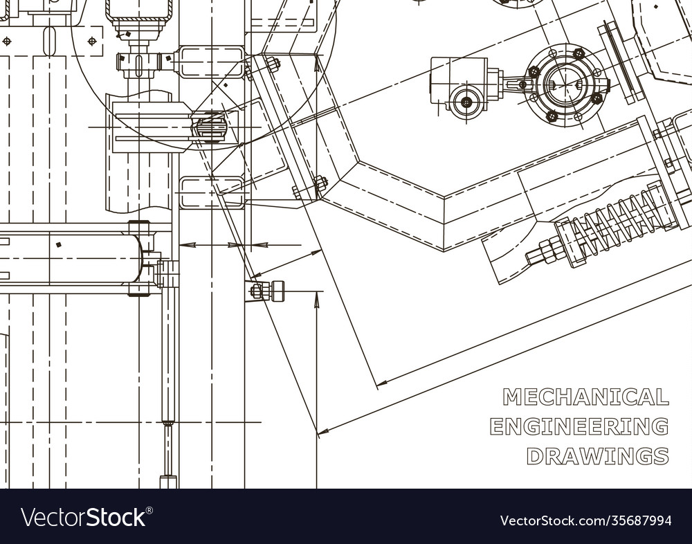 Engineering mechanical drawing Royalty Free Vector Image