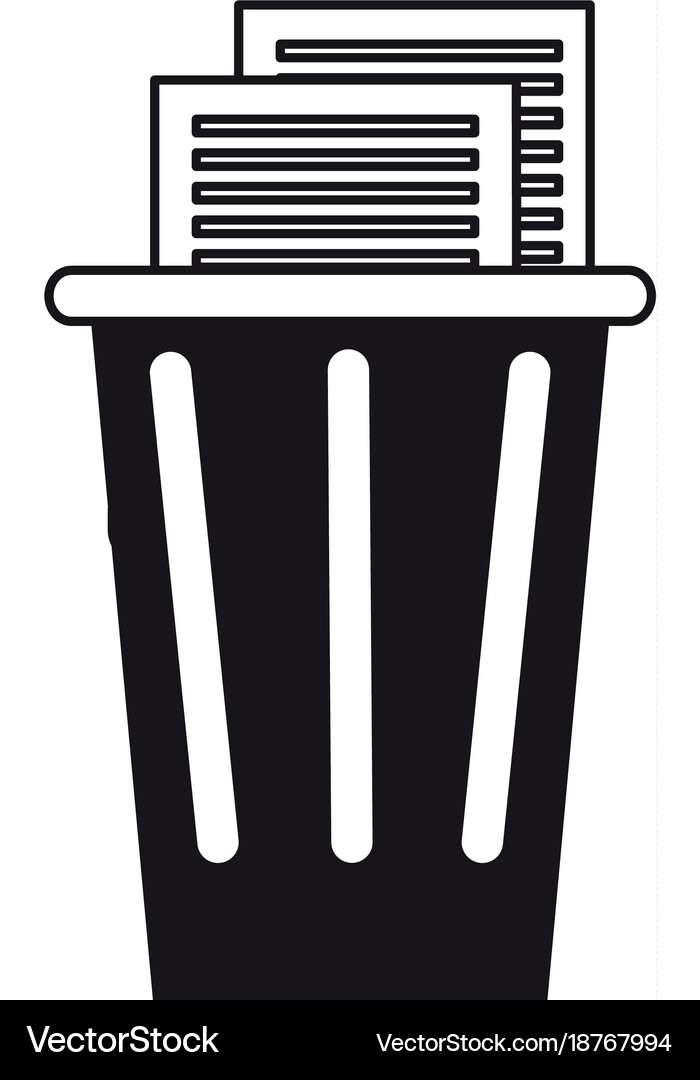 Trash and document pages icon Royalty Free Vector Image
