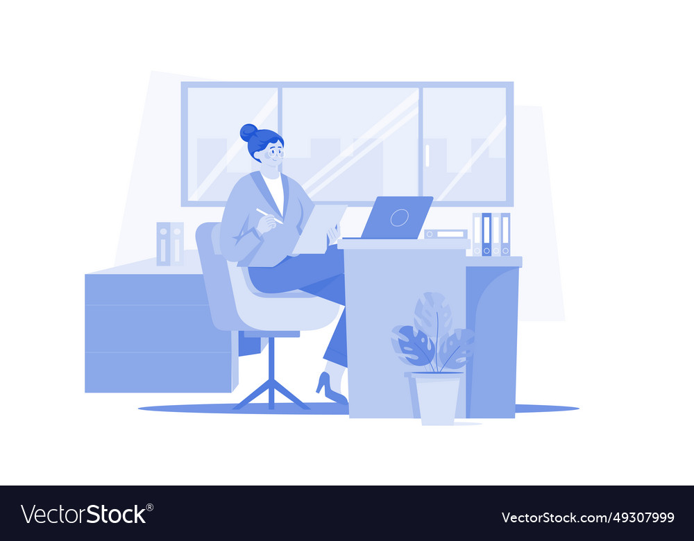 Administrator managing administrative functions Vector Image