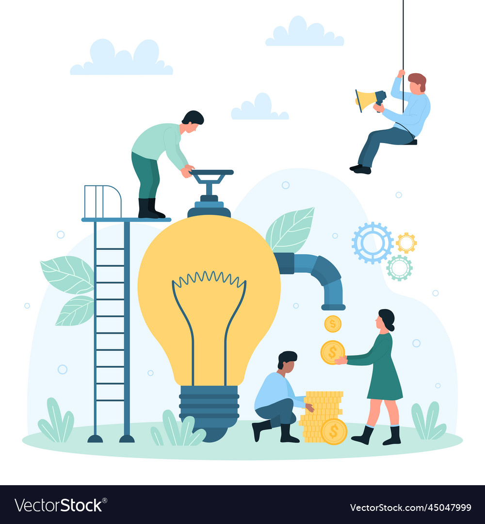 Business idea monetization tiny people monetize Vector Image Business idea monetization tiny people monetize Vector Image