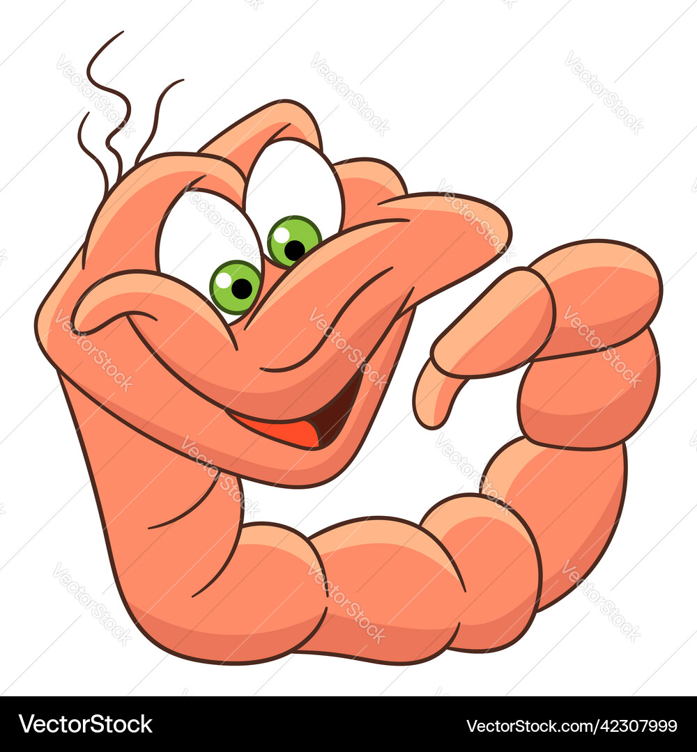 Cartoon worm insect Royalty Free Vector Image - VectorStock