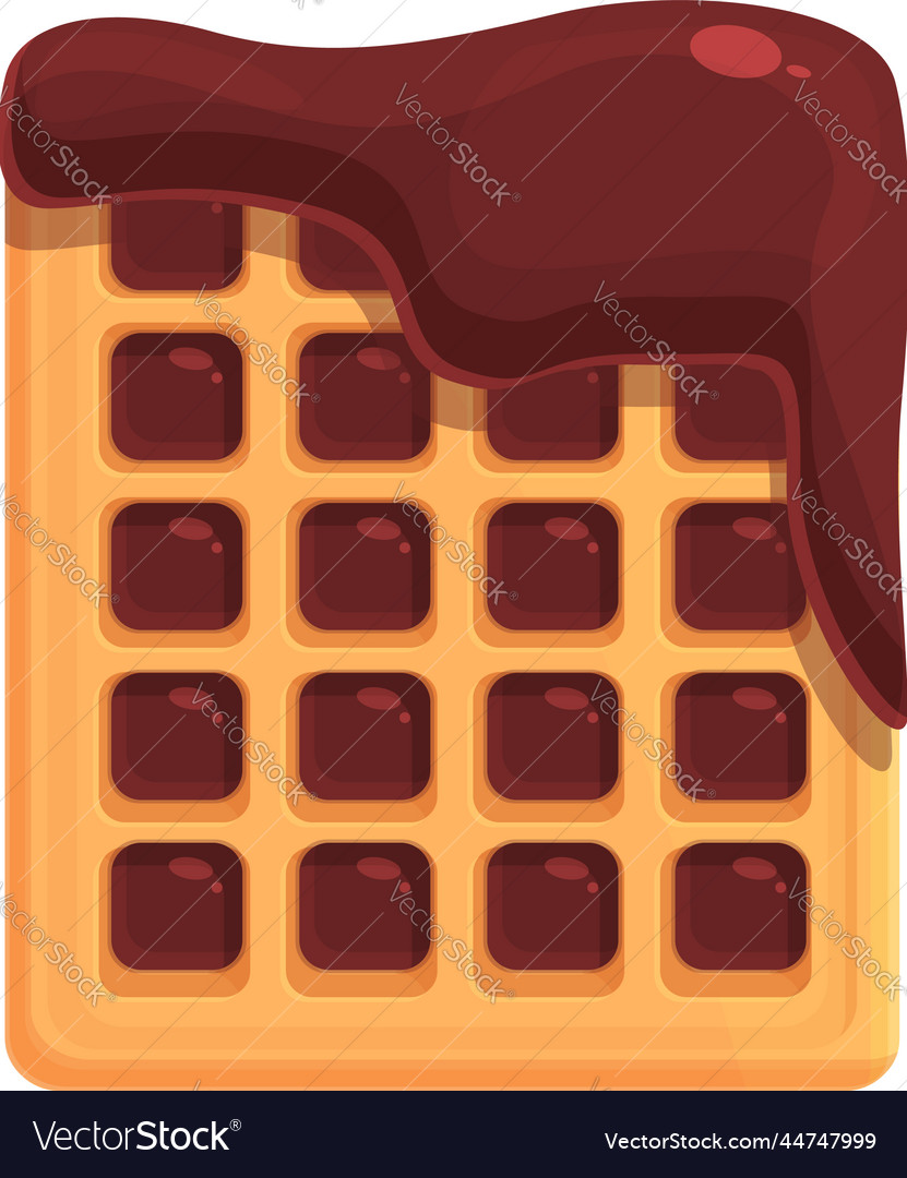 Chocolate Waffle Icon Cartoon Belgian Food Vector Image