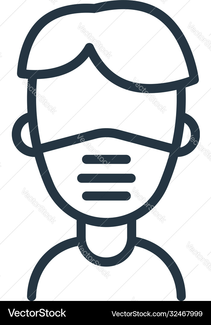 Face mask icon editable stroke Royalty Free Vector Image