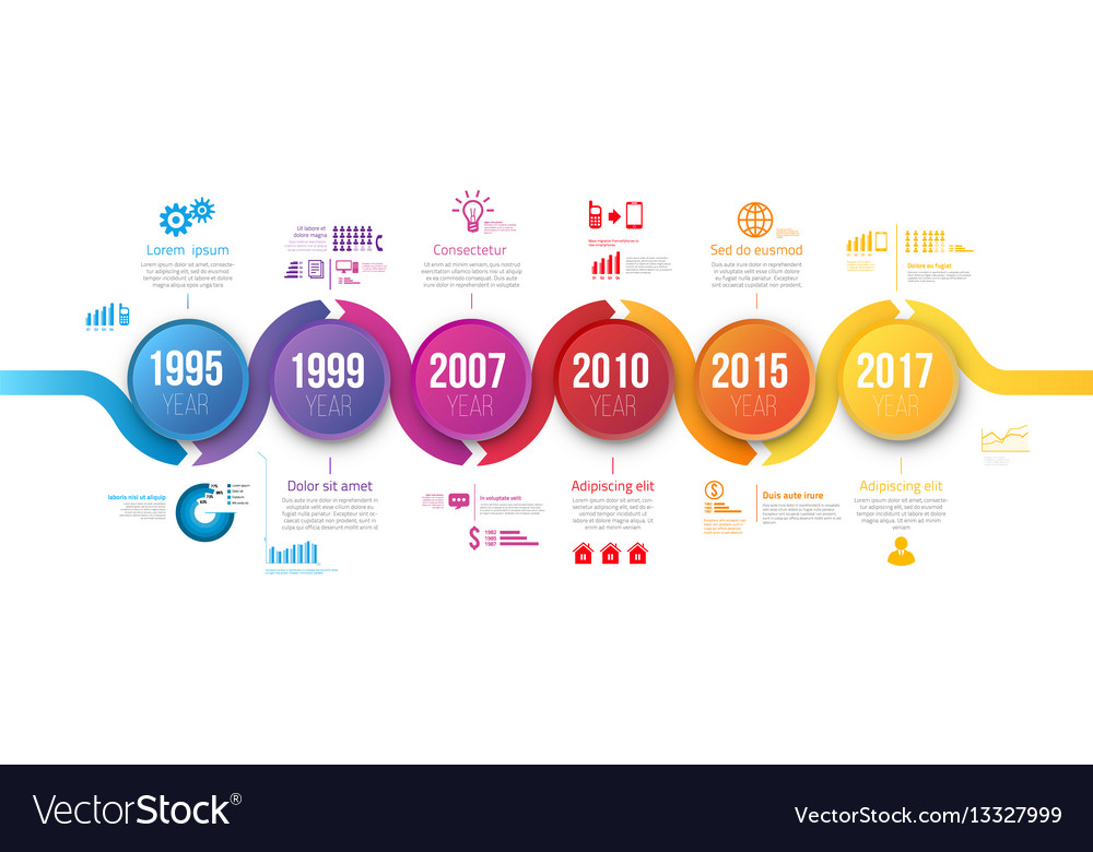 Infographics arrow timeline hystory template Vector Image Infographics arrow timeline hystory template Vector Image