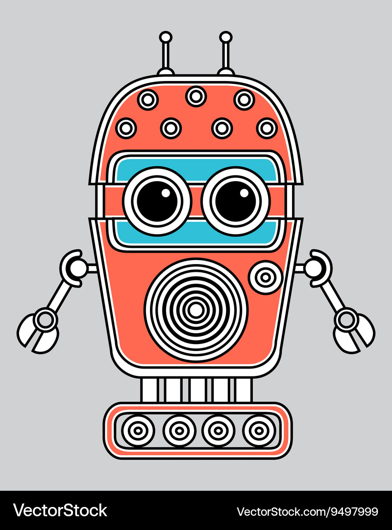 Of a vintage robot Royalty Free Vector Image - VectorStock