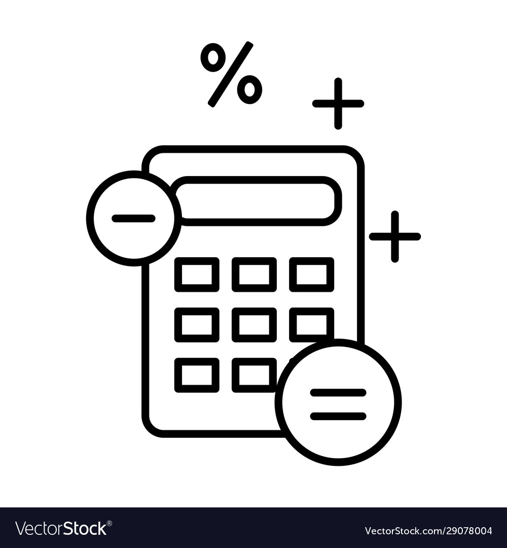 Accounting And Finance Outline Symbol Calculator Vector Image