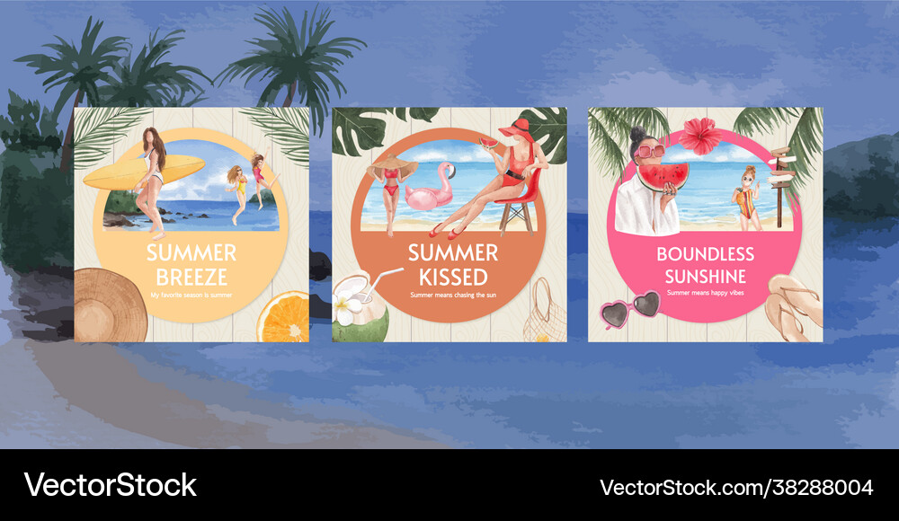 Banner template with summer vibes Royalty Free Vector Image