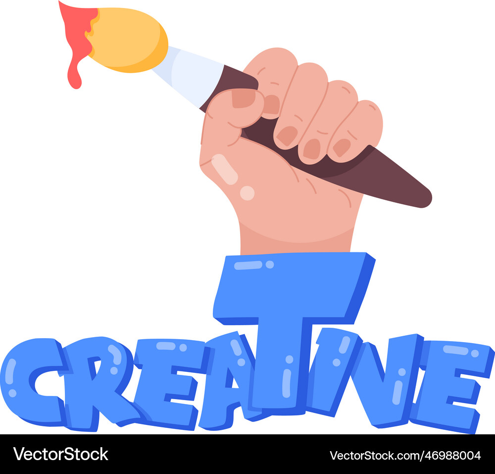 Download flat sticker of creative painter Vector Image