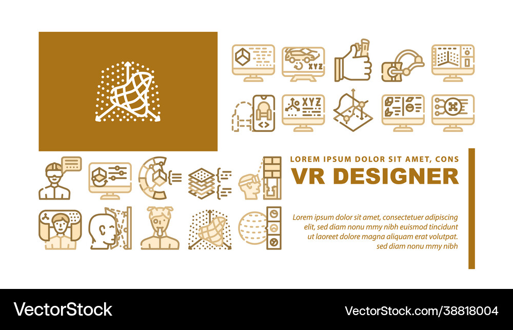 Ems training device landing header Royalty Free Vector Image