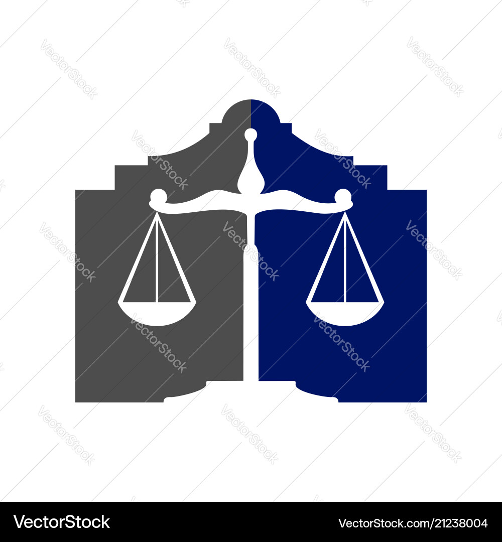 Law scale office building symbol logo design Vector Image