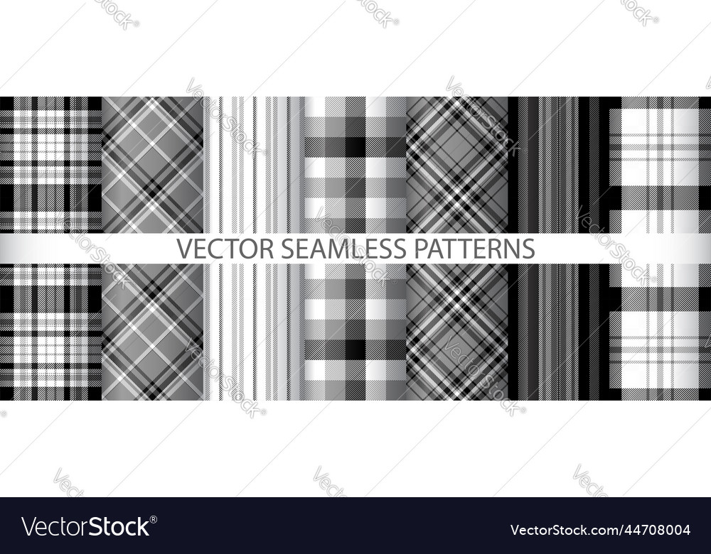 Set check textile seamless plaid pattern Vector Image