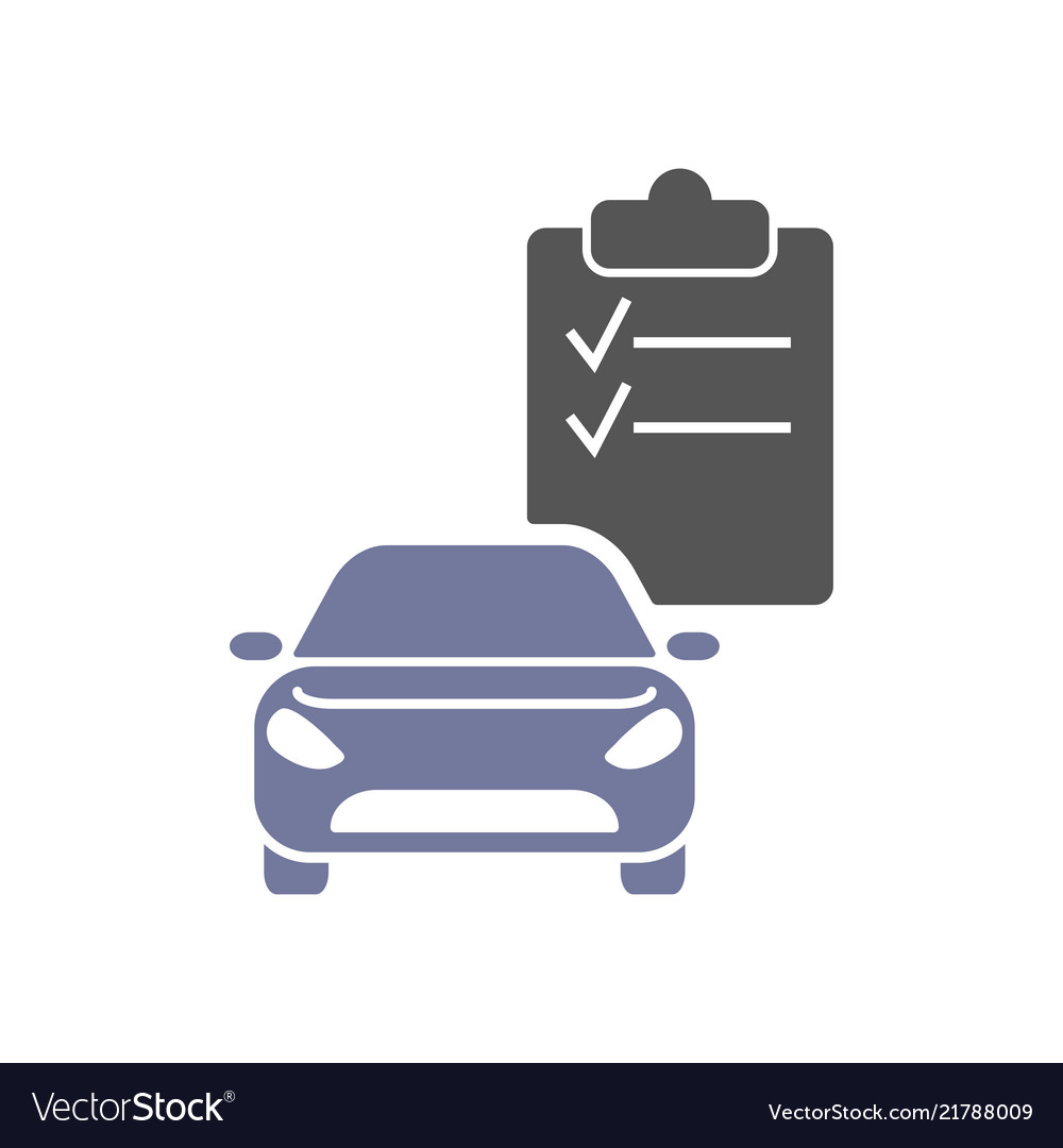 Car diagnostics icon checklist and car Royalty Free Vector Car diagnostics icon checklist and car Royalty Free Vector