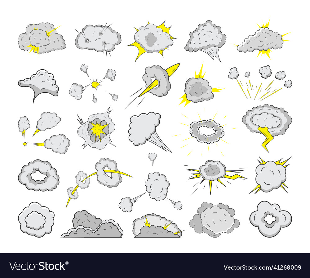 Comic cloud set Royalty Free Vector Image - VectorStock