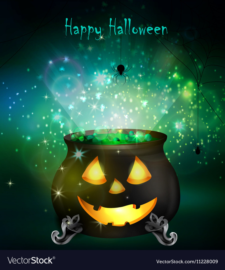 Halloween witches cauldron Royalty Free Vector Image