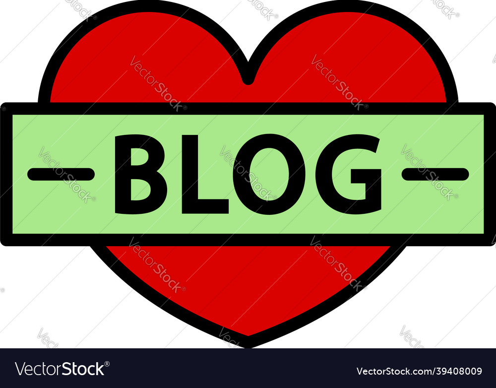 Like heart blog icon color outline Royalty Free Vector Image