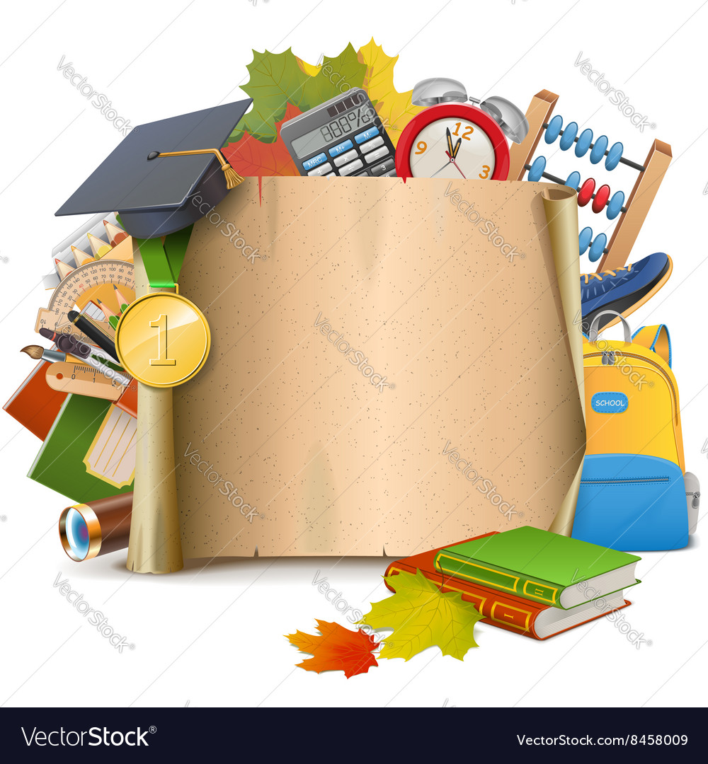School scroll Royalty Free Vector Image - VectorStock