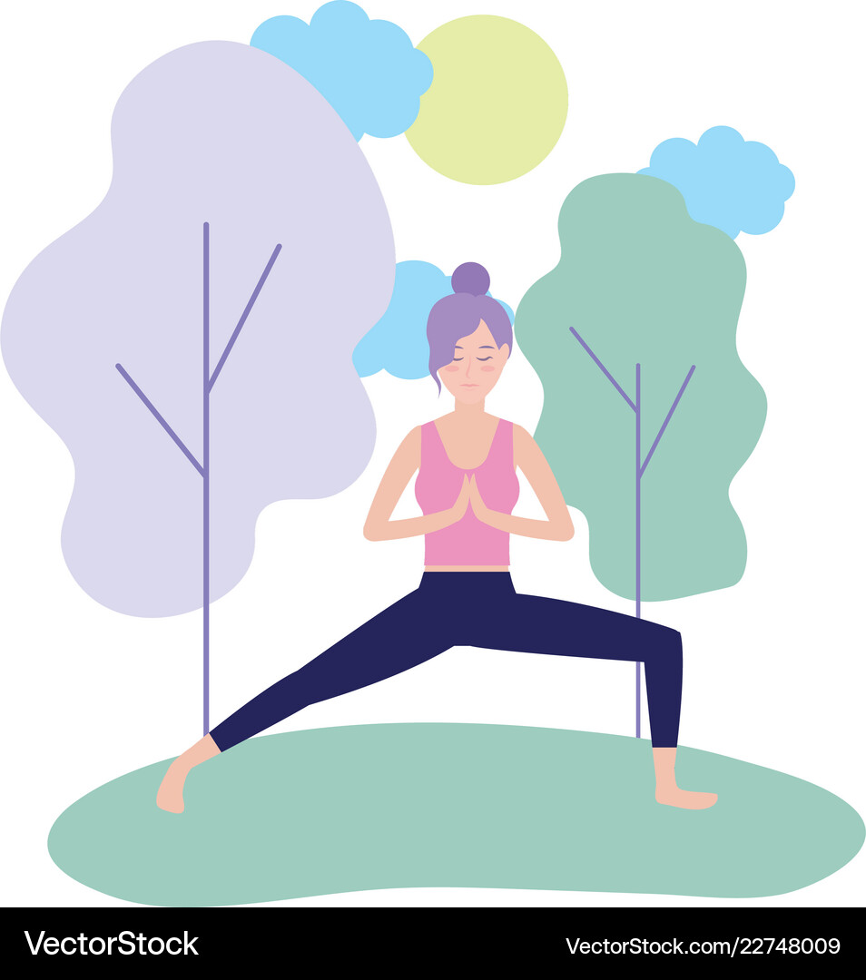 Woman and yoga Royalty Free Vector Image - VectorStock