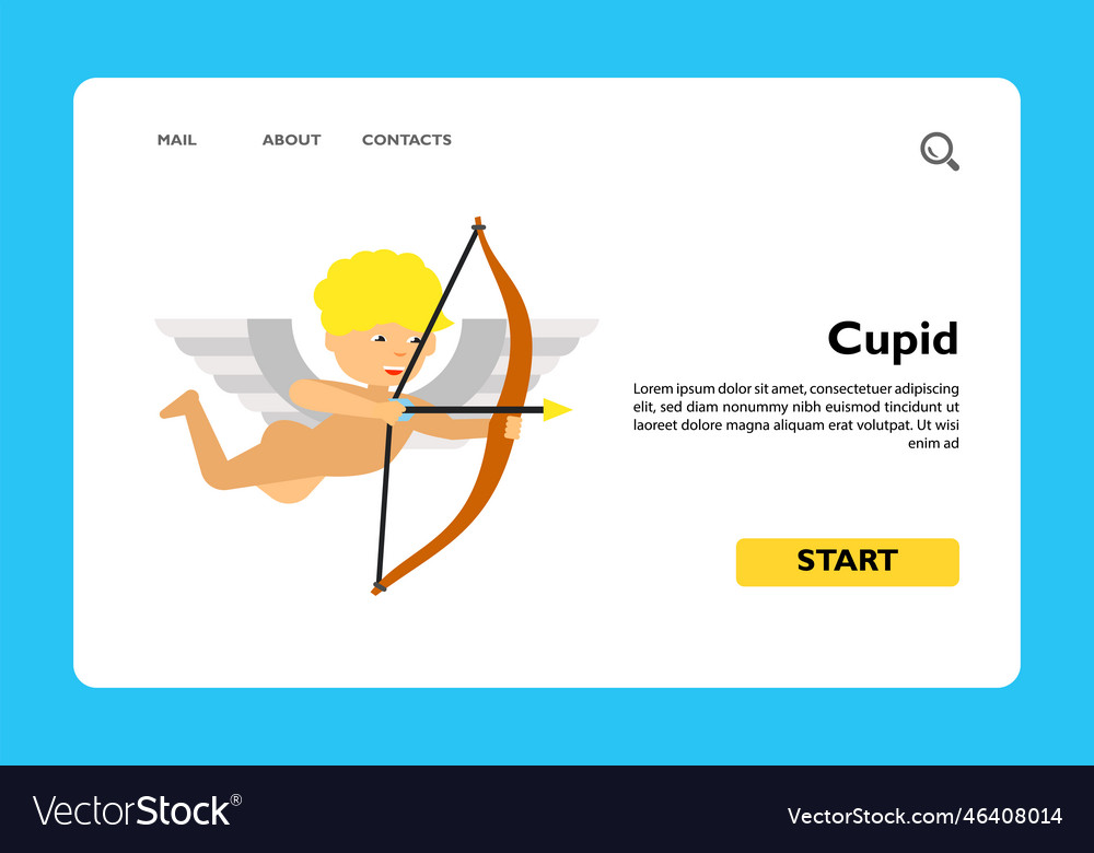 Aiming cupid with bow Royalty Free Vector Image