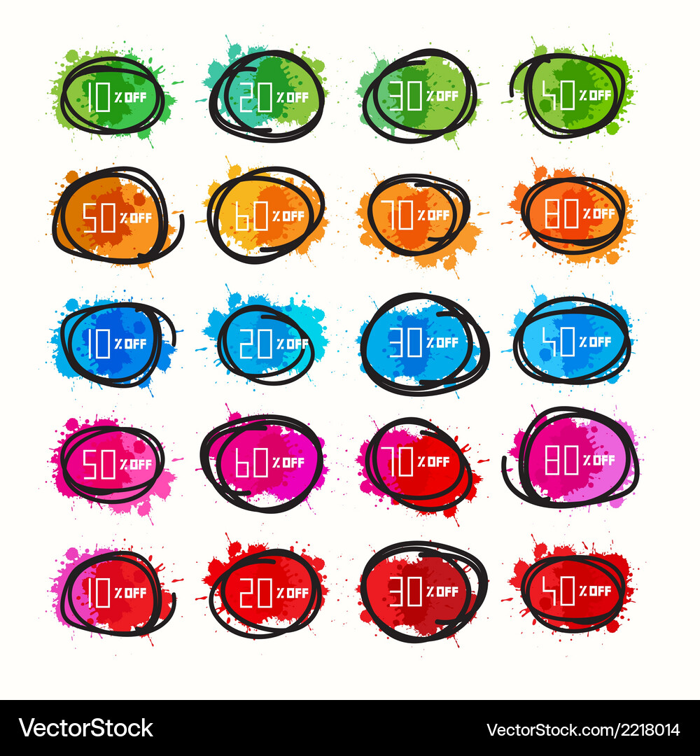 Discount 10 Off 20 30 40 50 60 Royalty Free Vector Image