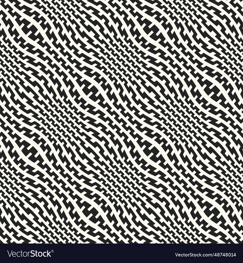 Monochrome Moire Effect Textured Zigzag Pattern Vector Image