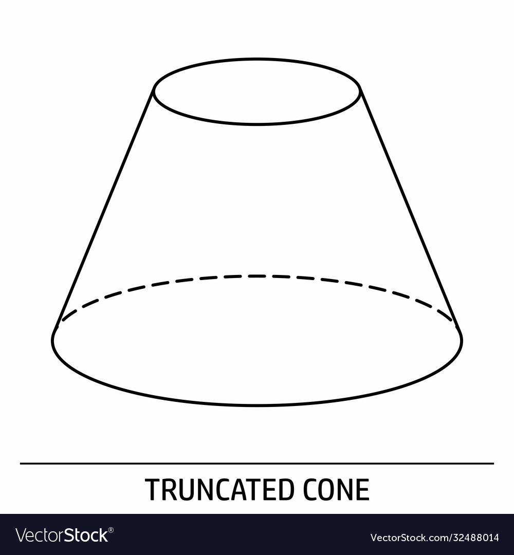 Truncated Cone Outline Icon Royalty Free Vector Image