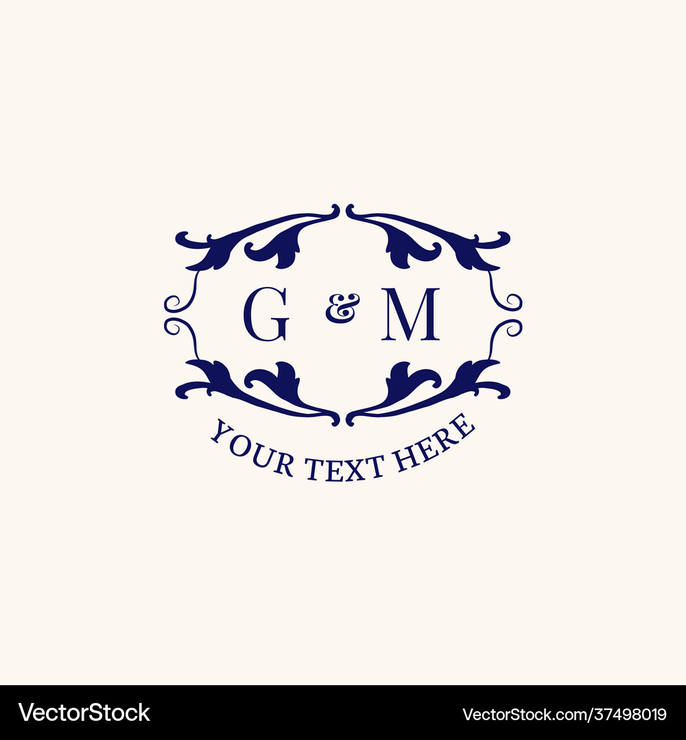 Classic emblem with initial Royalty Free Vector Image