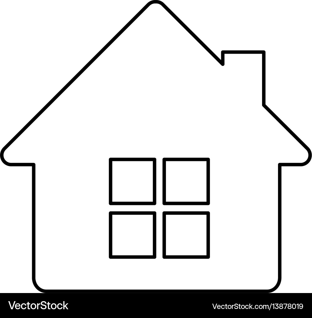 Figure house with window and chimney Royalty Free Vector