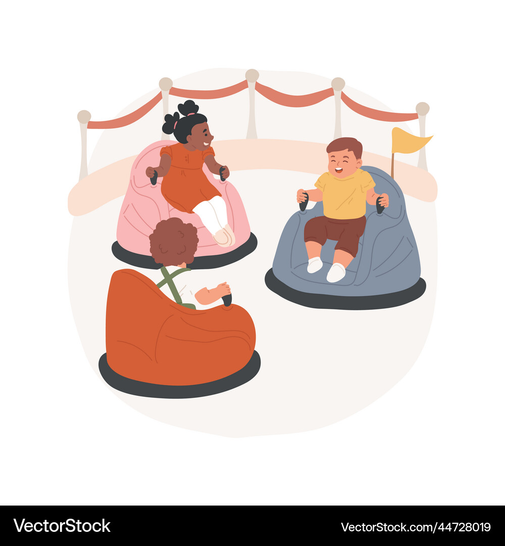 Mini bumper car ride isolated cartoon Royalty Free Vector
