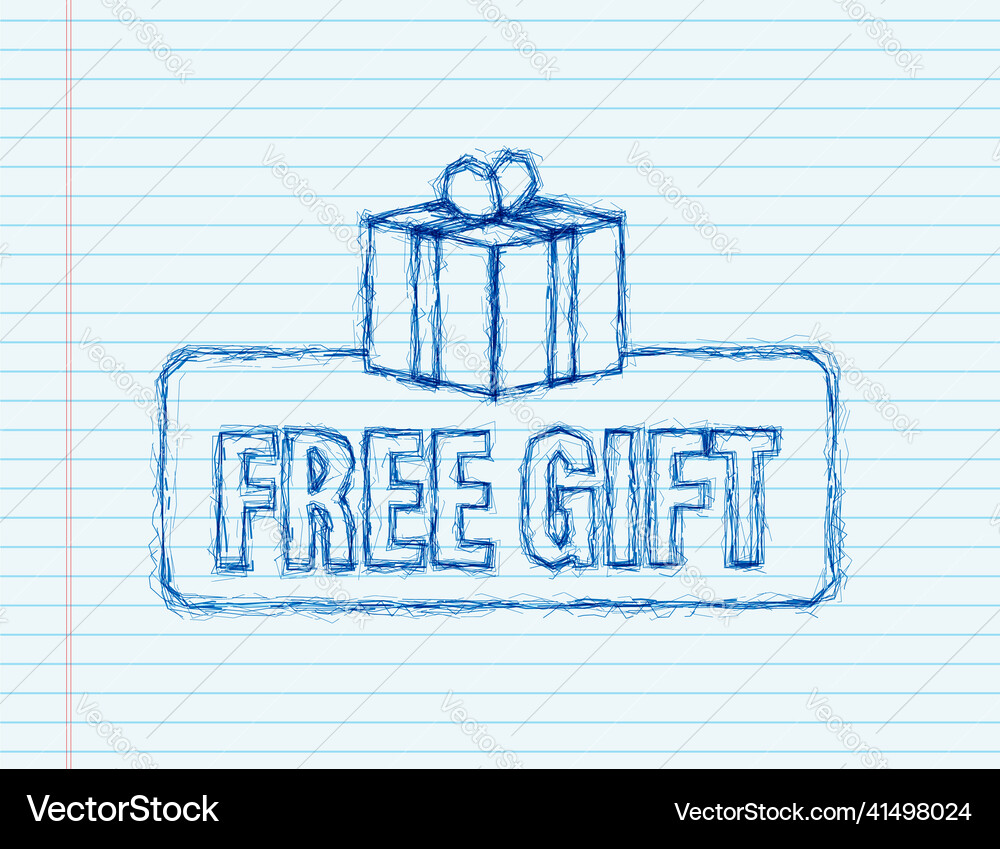 Business template with red free gift for banner Vector Image