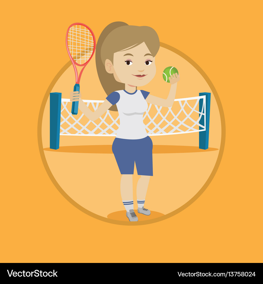 Female tennis player Royalty Free Vector Image