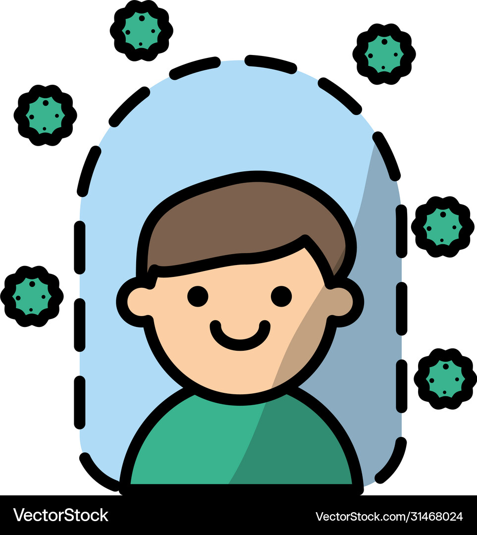 Man with corona virus particles fill style Vector Image