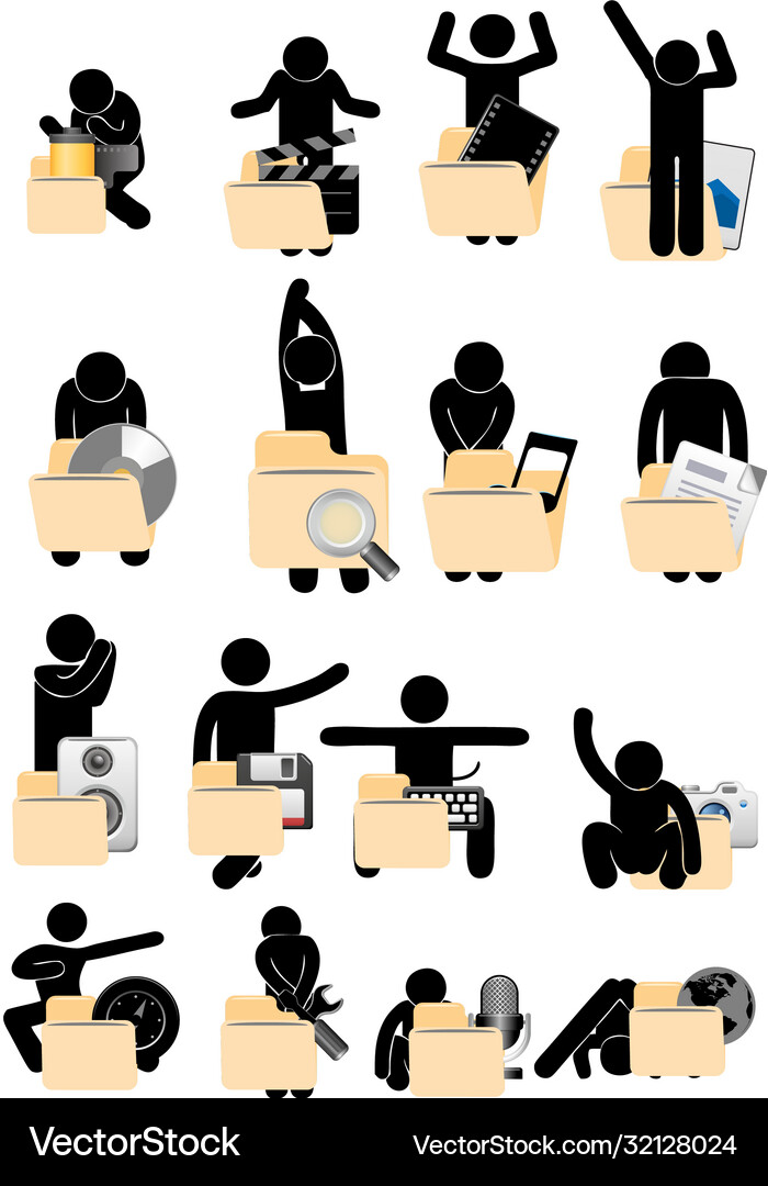 People icons for web design isolated on white Vector Image