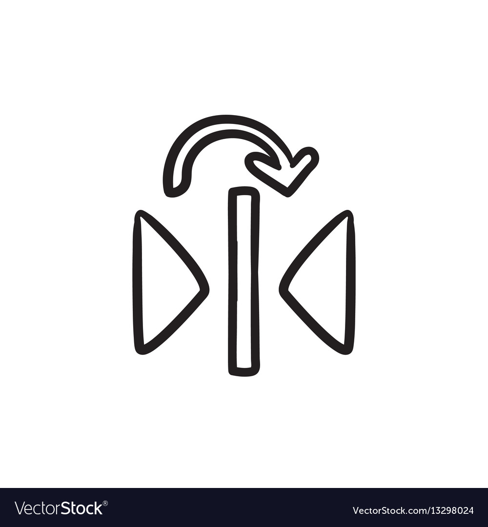 Play button sketch ico Royalty Free Vector Image