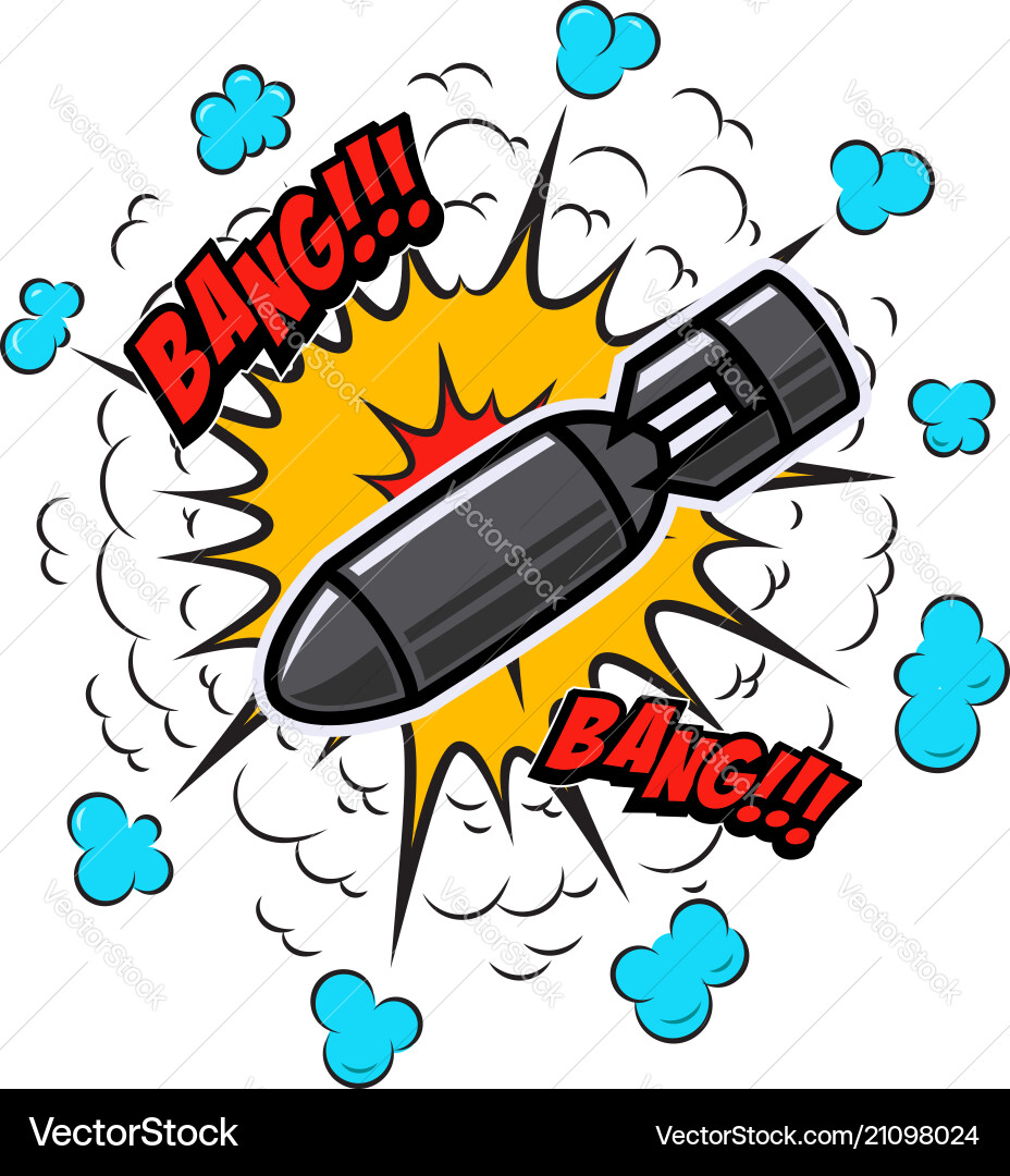 Pop art comic style explosion with bomb design Vector Image