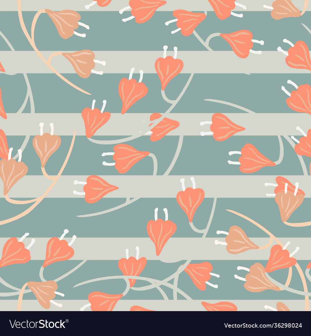 Random seamless pattern with hand drawn pink bell Vector Image