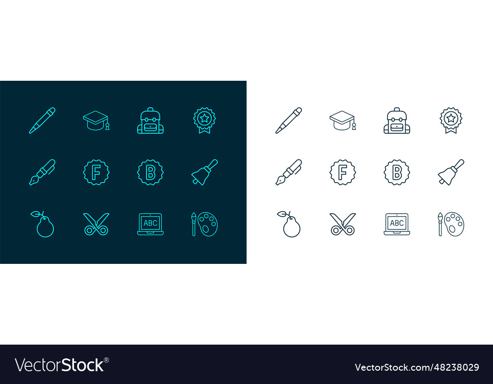 Set line medal with star scissors exam paper Vector Image Set line medal with star scissors exam paper Vector Image