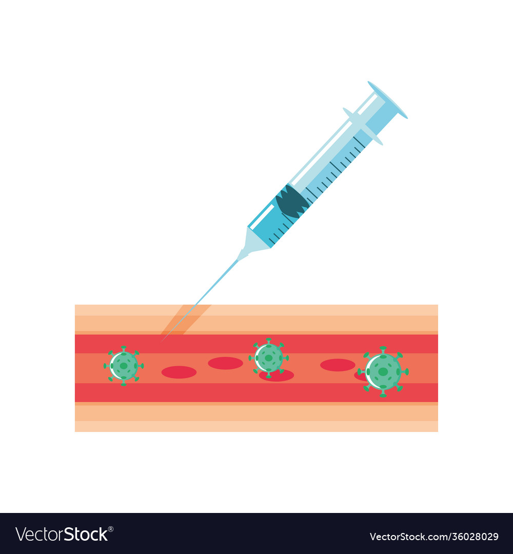 Vaccination Intravenous Injection Therapy Design Vector Image