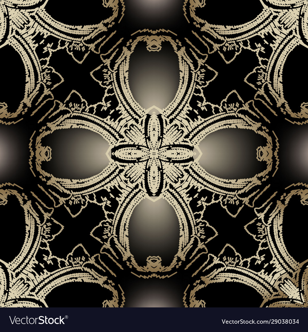 Embroidery baroque seamless pattern Royalty Free Vector