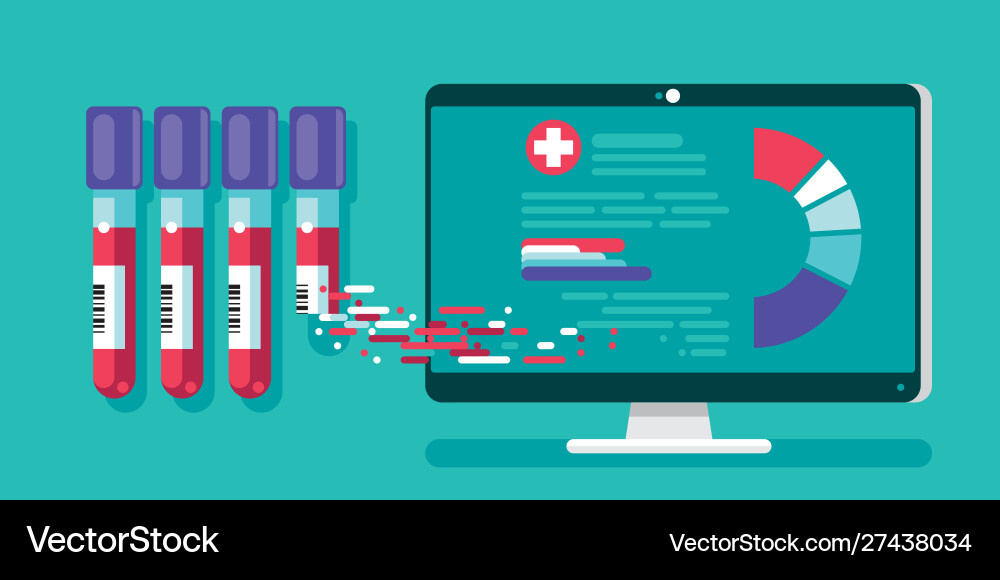 From medical test tubes to pc Royalty Free Vector Image