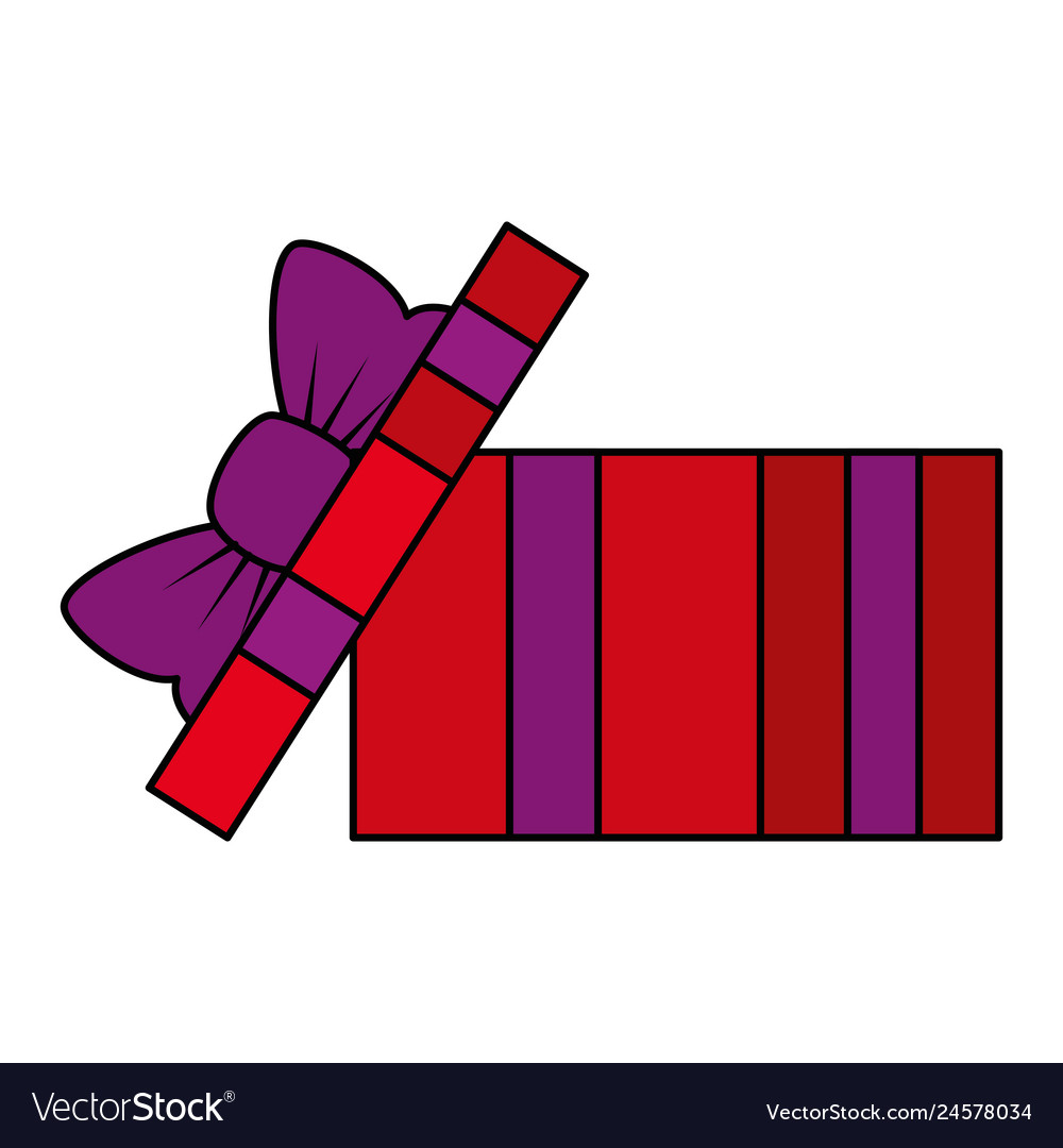 Gift box present open Royalty Free Vector Image