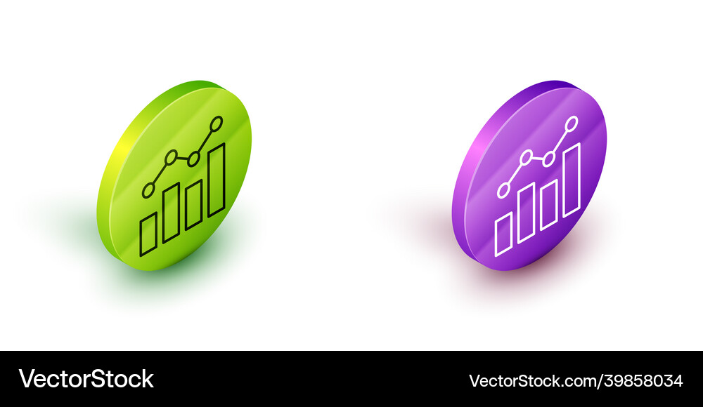 Isometric line financial growth increase icon Vector Image